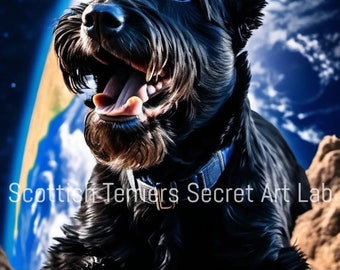 Scottish Terrier Scotty Poster Steampunk AI Generated Art Dogs Gift ...