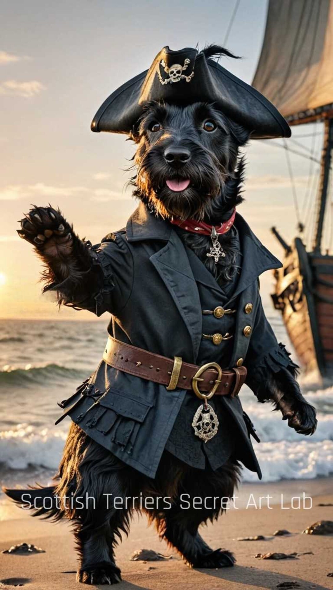 Scottish Terrier Art Pirates of Caribbean Scotty Poster AI Generated ...