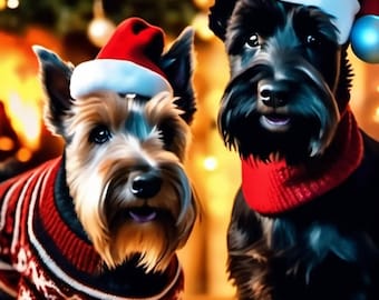 Scottish Terrier Scotty Poster Steampunk AI Generated Art Dogs Gift ...
