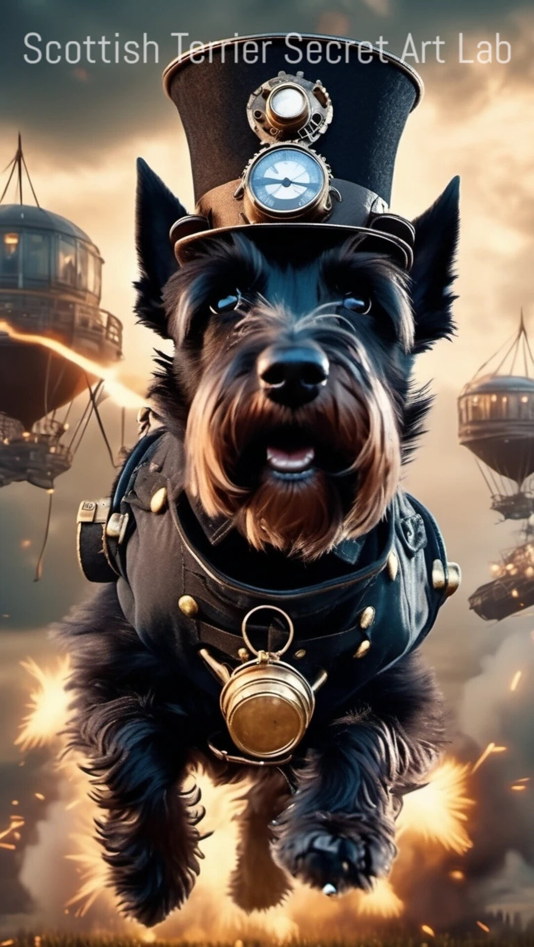 Scottish Terrier Scotty Poster AI Generated Art Steampunk Dogs Gift ...