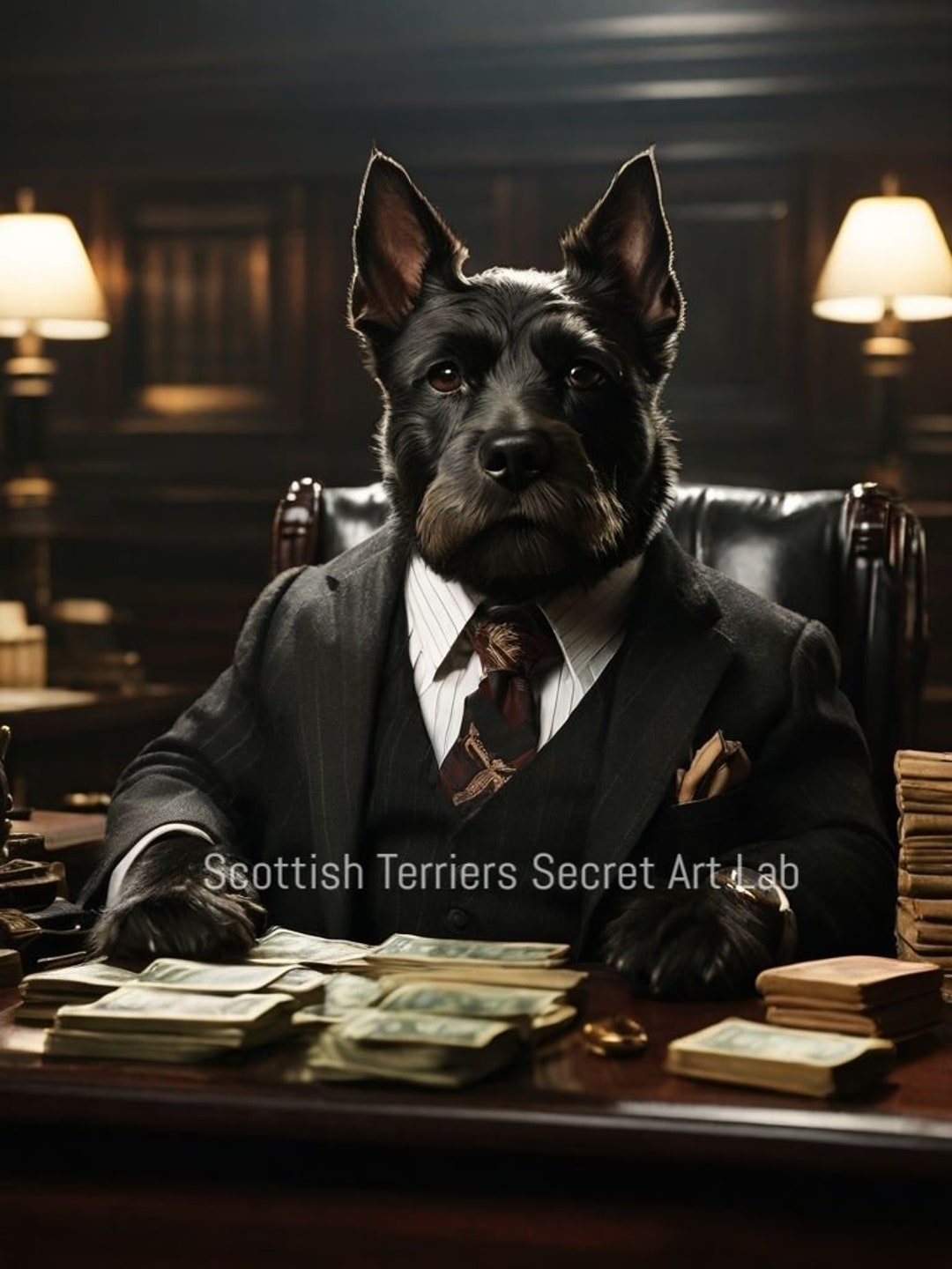 Scottish Terrier Scotty Poster Chicago Scotty AI Generated Art Dogs ...
