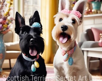 Scottish Terrier Scotty Poster Steampunk AI Generated Art Dogs Gift ...