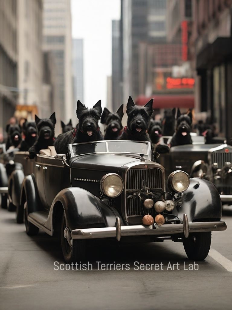 Scottish Terrier Scotty Poster Chicago Scotty AI Generated Art Dogs ...