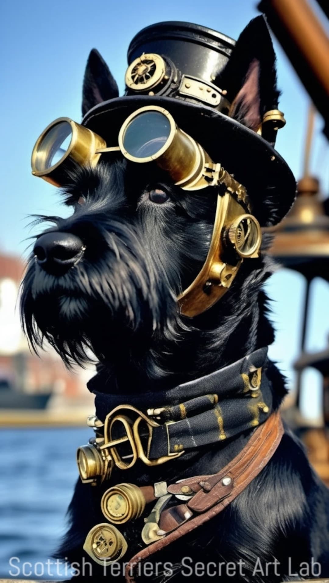 Scottish Terrier Scotty Poster Steampunk AI Generated Art Dogs Gift ...