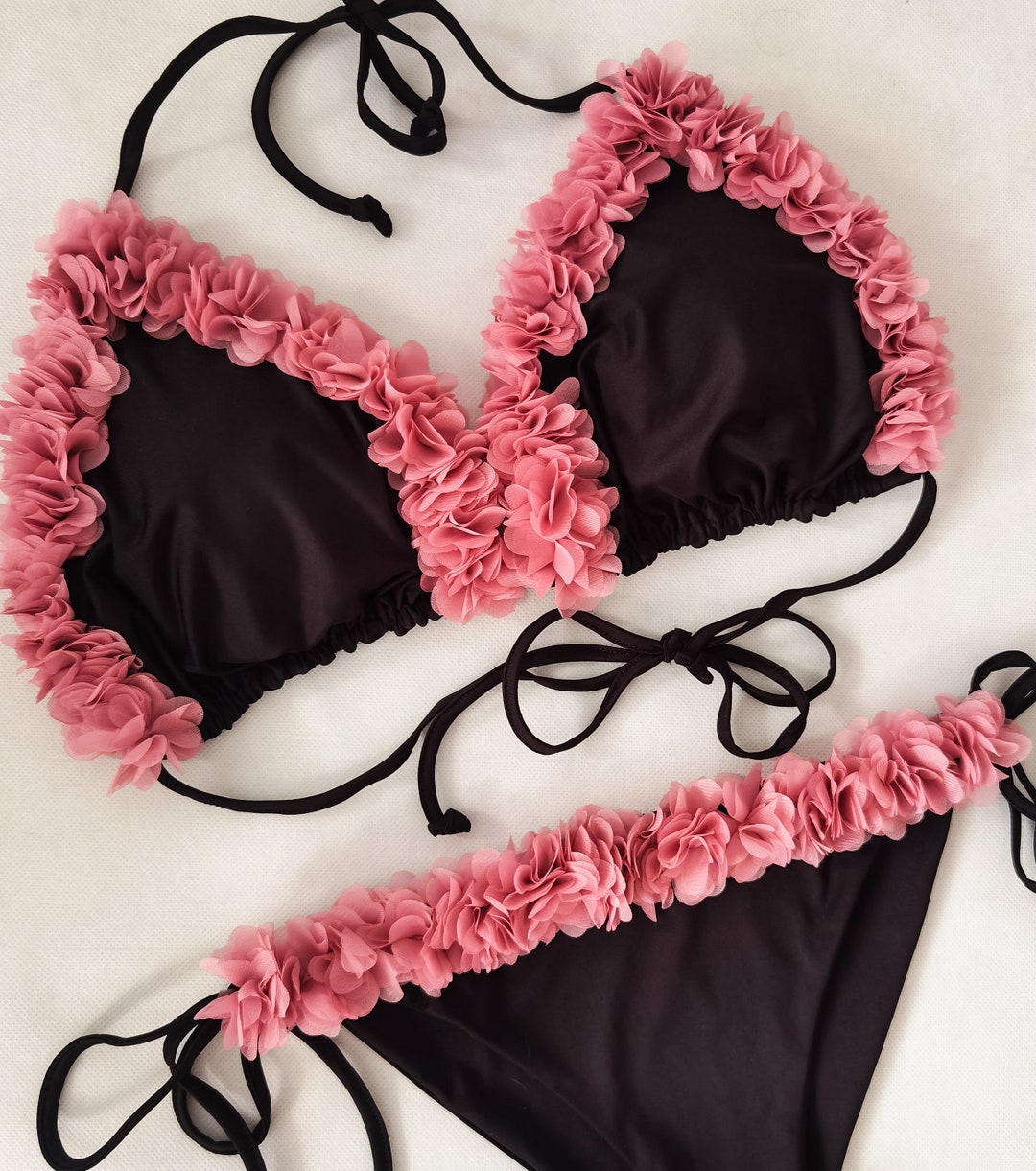 Black Bikini Flowers 3D - Etsy