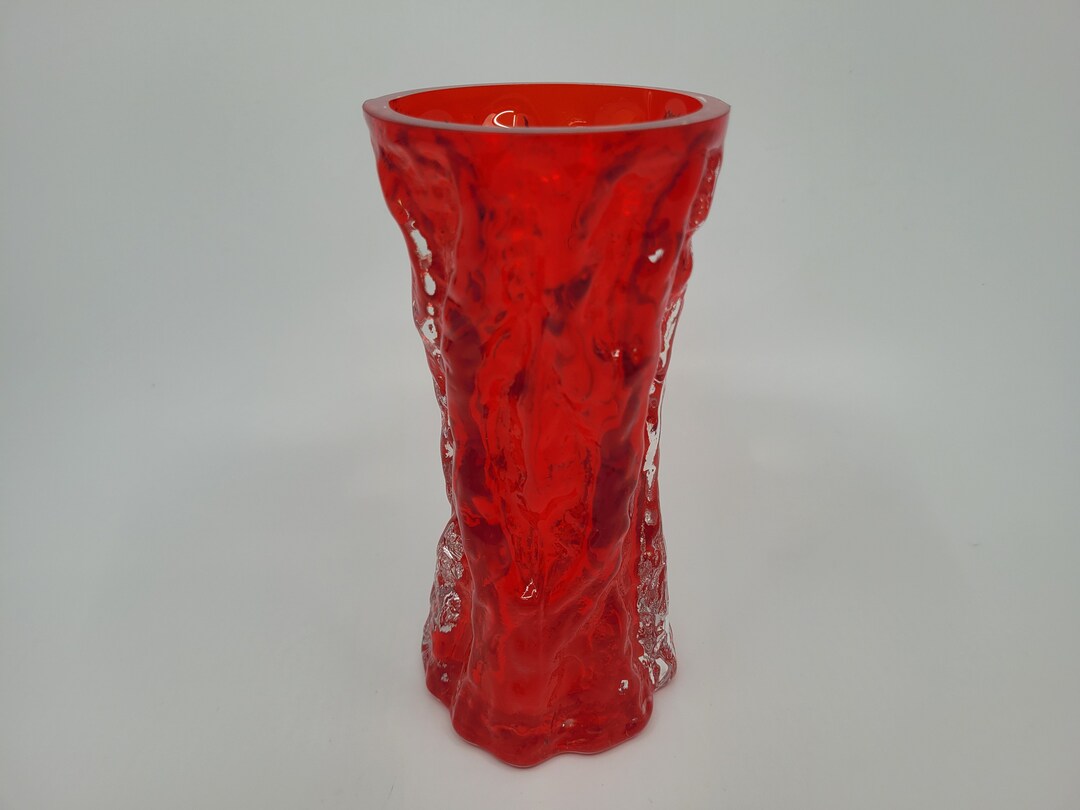 70s Vase Glashütte Ingrid Glas Designer Kurt Wokan Red Transparent ...