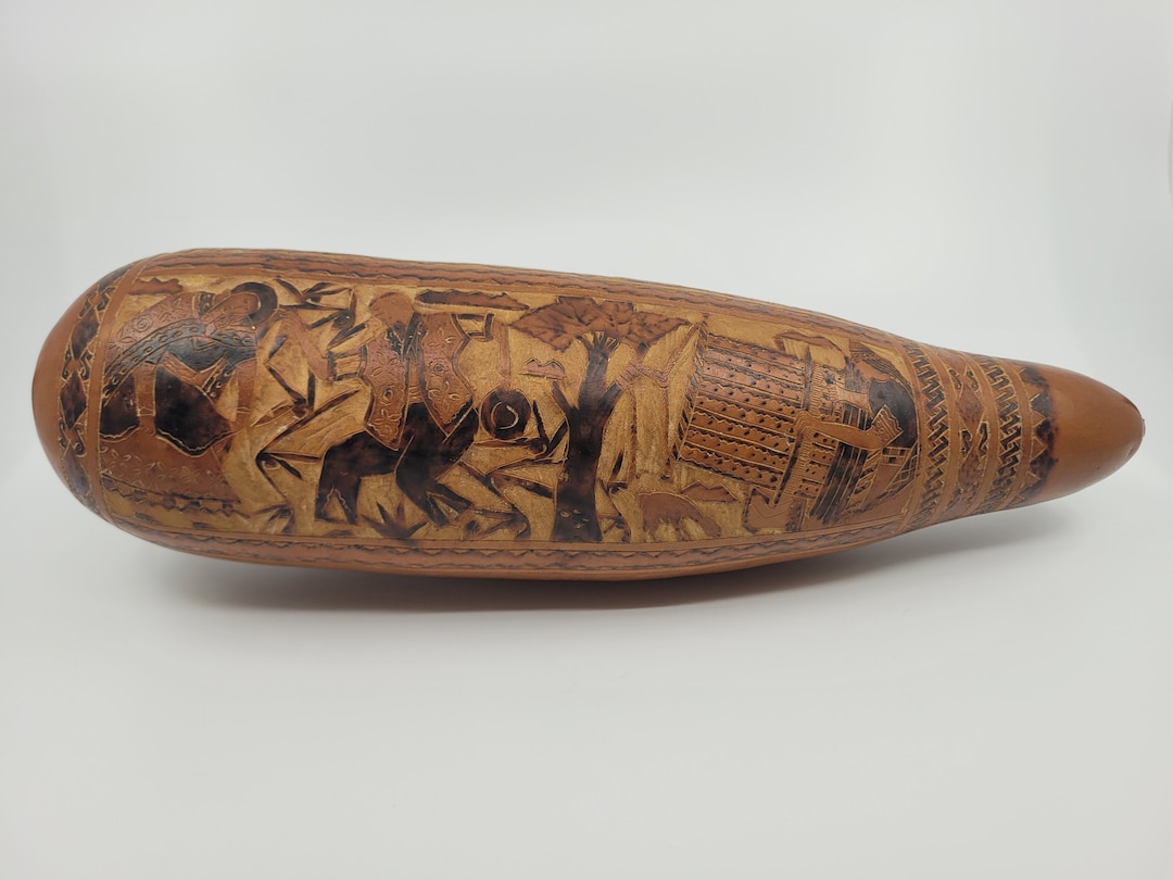 Rattle Calabash Musical Instrument Pumpkin Peru Shakervintage 70s 37 Cm ...