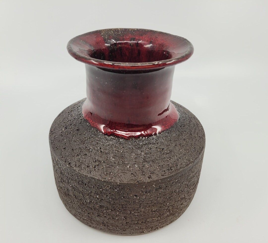 Lehmann Vase 70s Vintage Danish Design Fat Lava Ceramic Red Brown 12 Cm ...