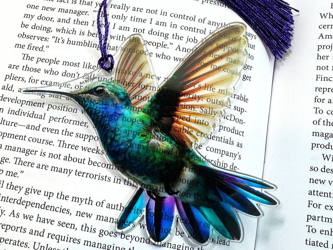Acrylic Hummingbird Bookmark, Artistic Book Accessory, Nature Lover ...
