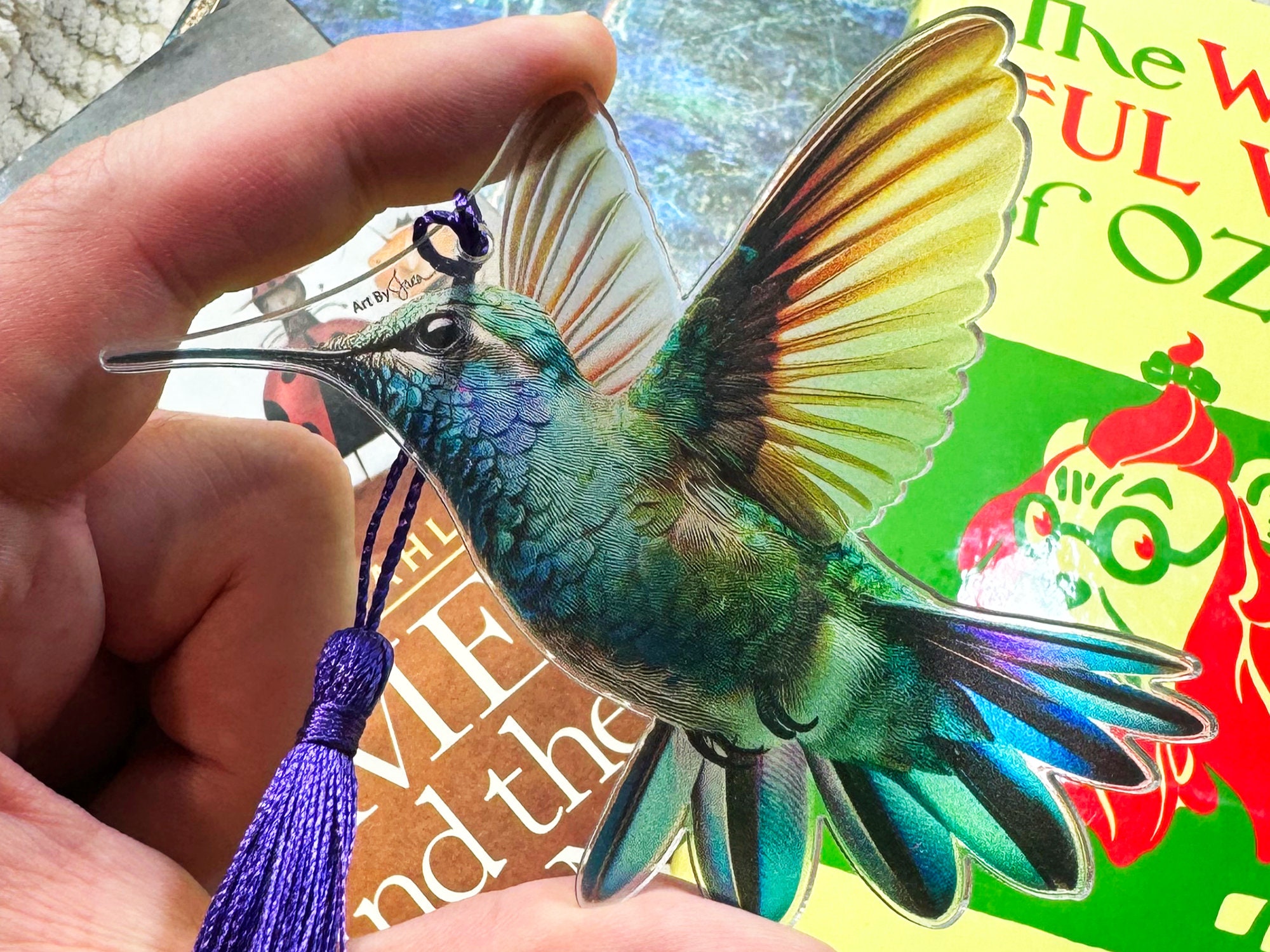 Acrylic Hummingbird Bookmark, Artistic Book Accessory, Nature Lover ...