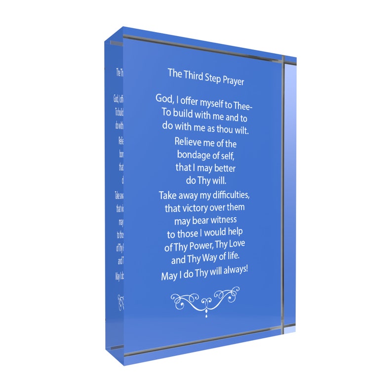 Third Step Prayer Acrylic Plaque, AA 12 Step Recovery Gift ...