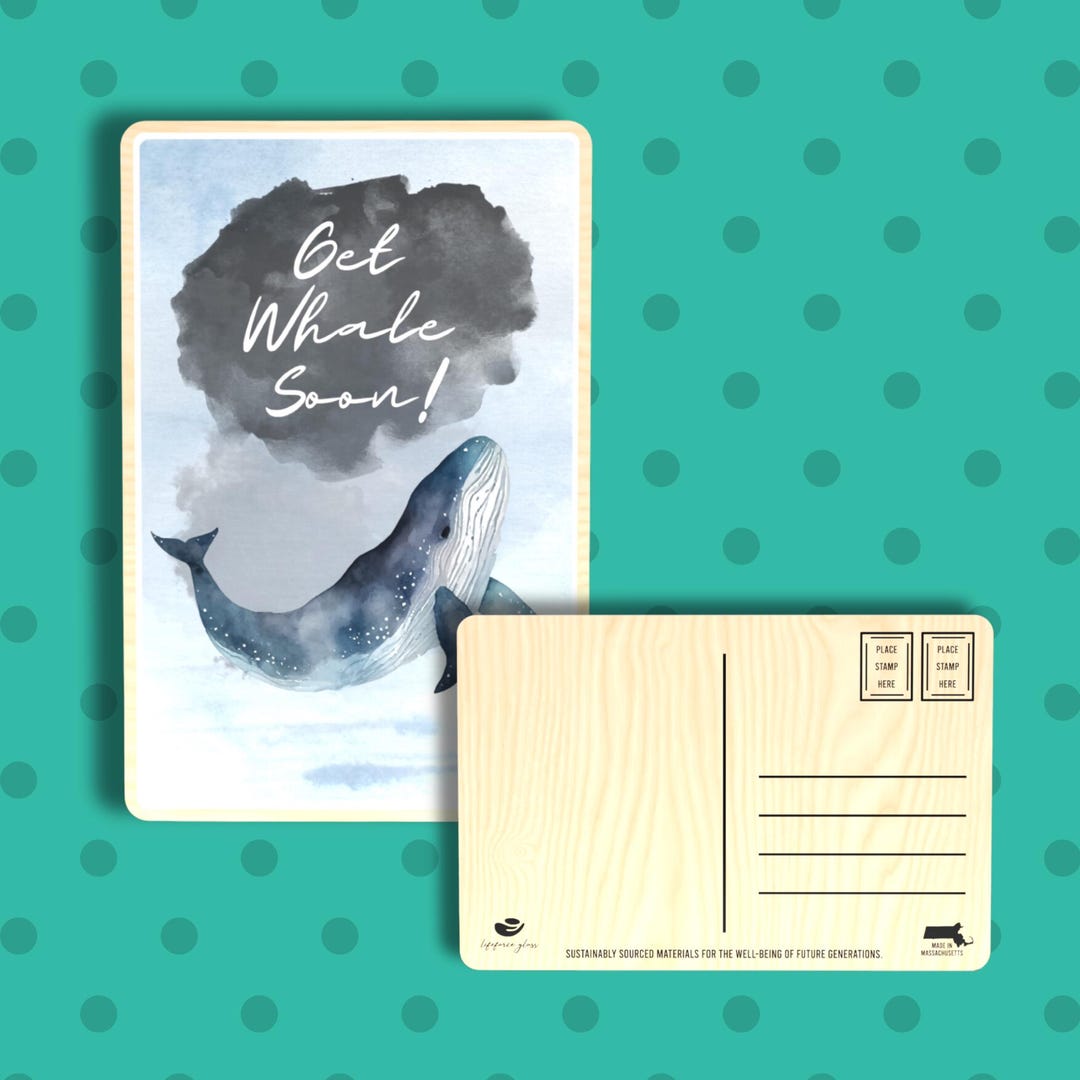 Wooden Postcard, Get Well Soon Wood Card, Eco Friendly Greeting Cards ...