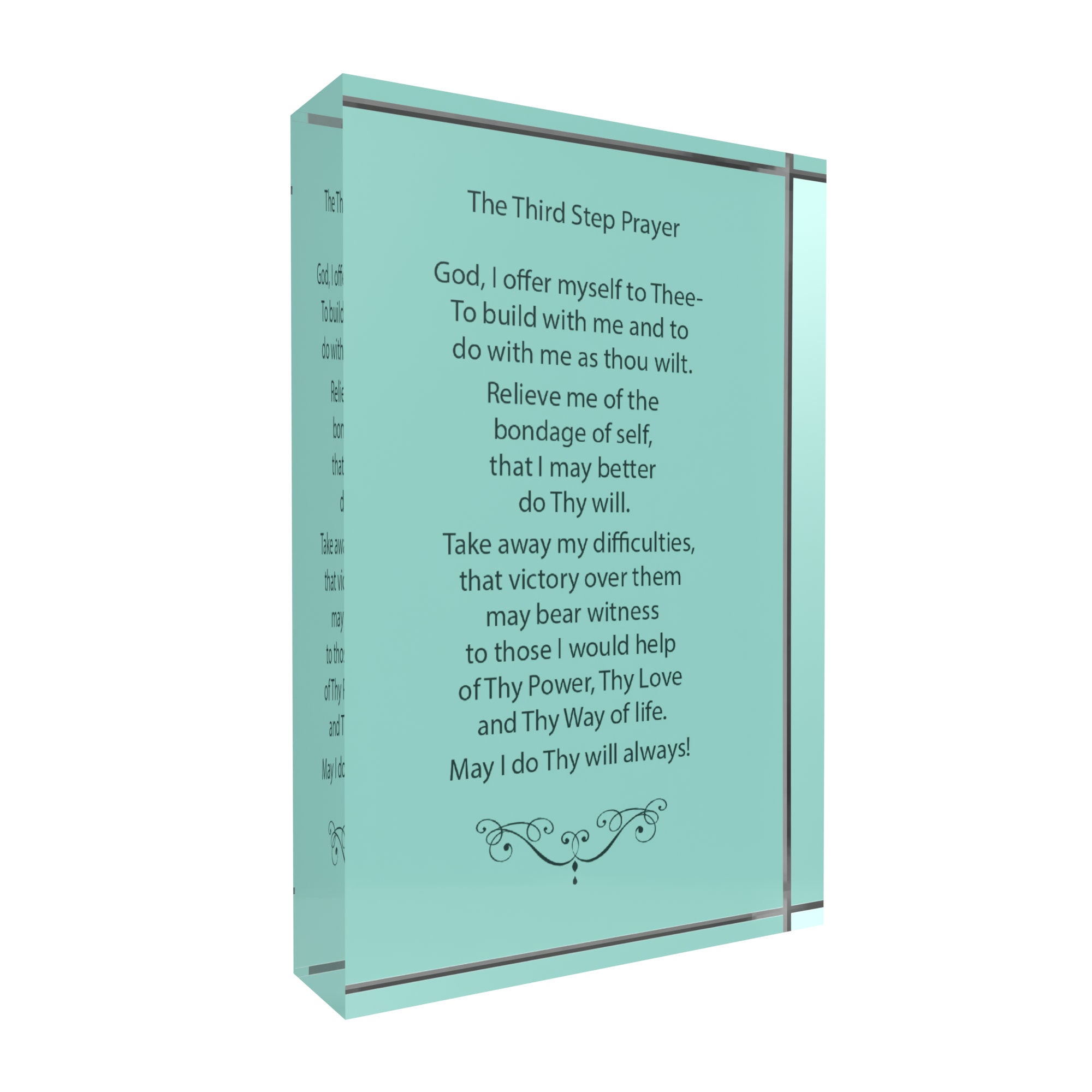 Third Step Prayer Acrylic Plaque, AA 12 Step Recovery Gift ...
