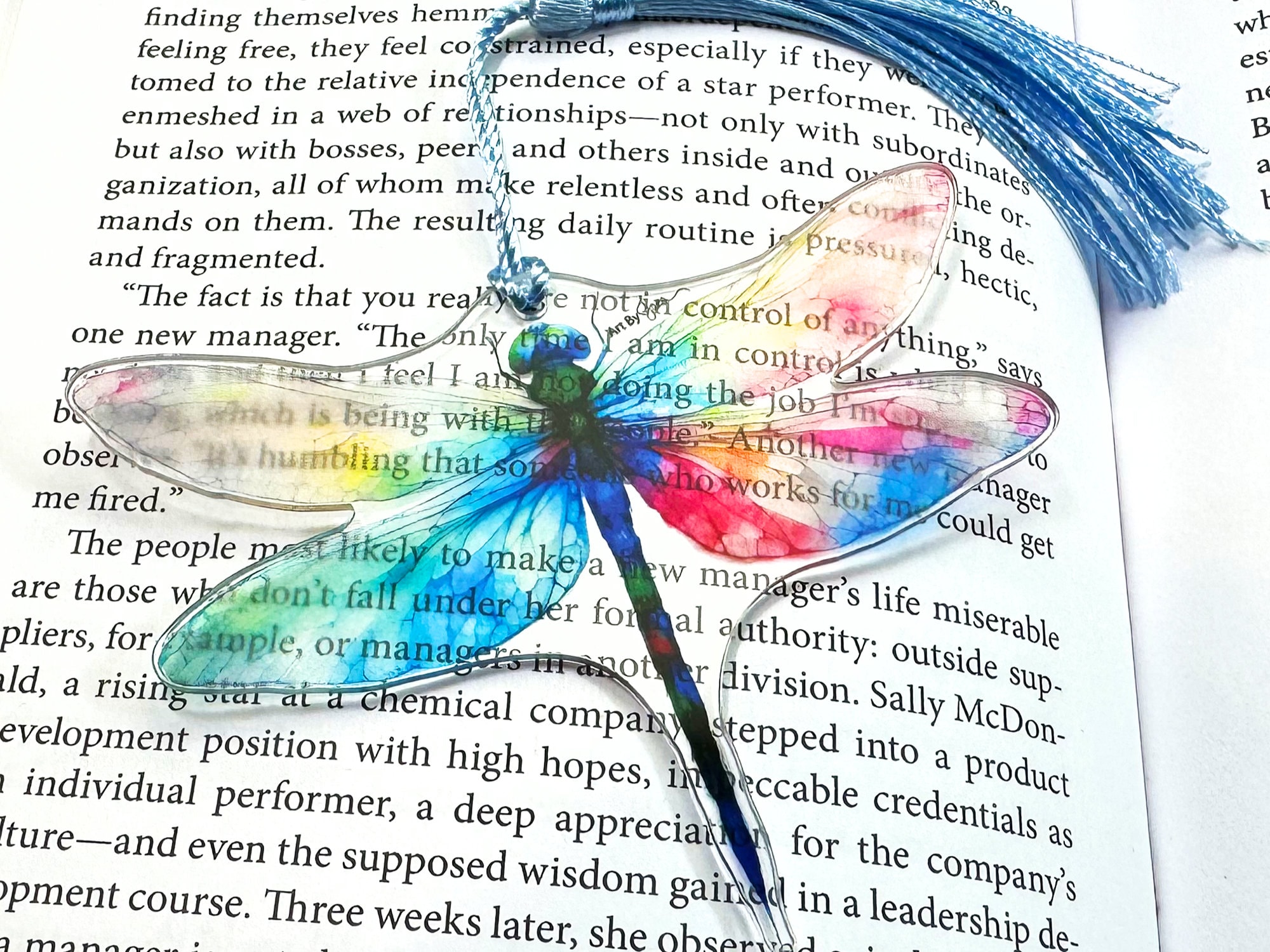 Acrylic Dragonfly Bookmark, Artistic Book Accessory, Nature Lover Gift ...