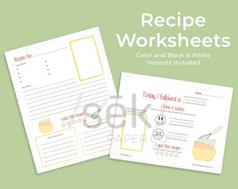 Student Recipe Planner Template | Cooking Project Planner | Editable ...