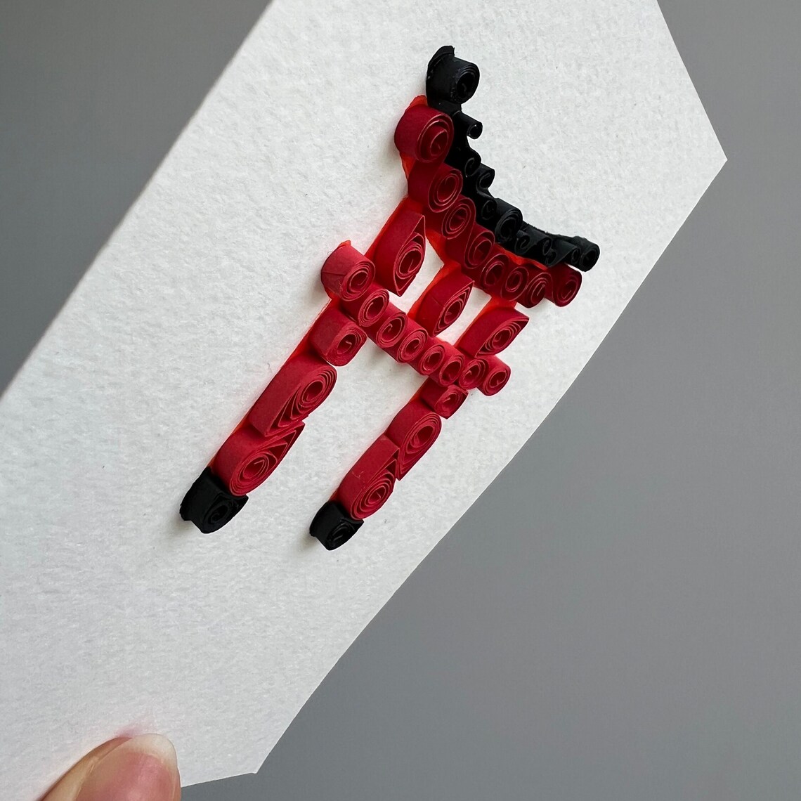 3D Paper Art Japanese Torii Gate, Paper Quilled + Hand Painted Greeting ...