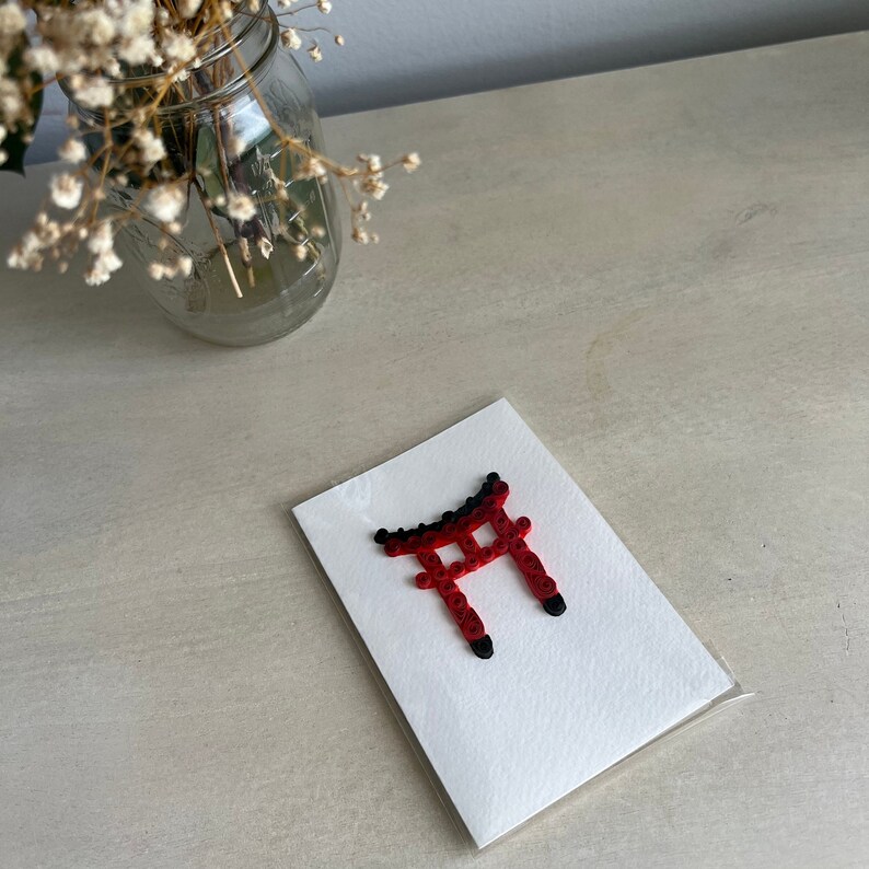 3D Paper Art Japanese Torii Gate, Paper Quilled + Hand Painted Greeting ...