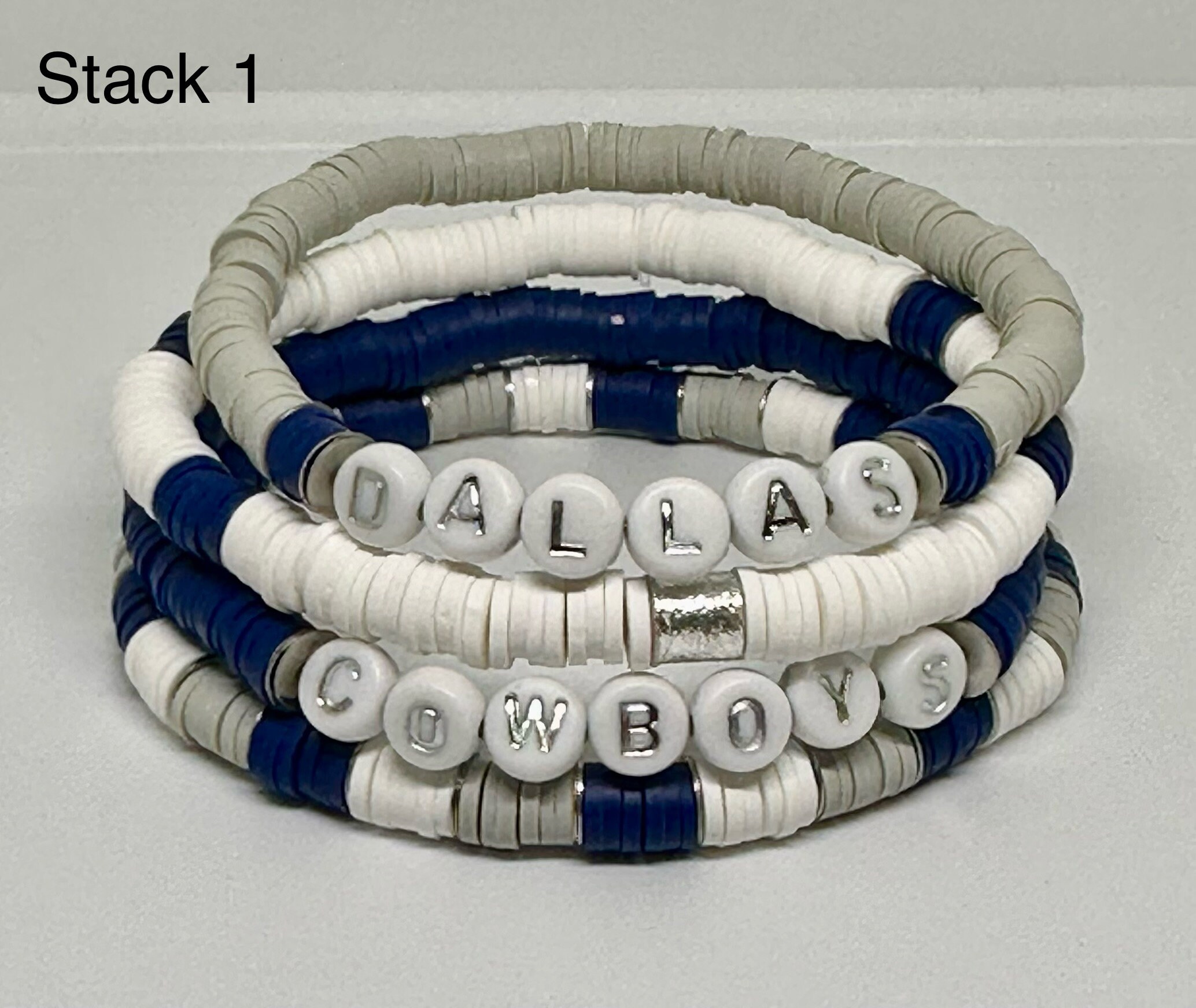 Dallas Cowboys Game Day Bracelet Set, Dallas Cowboys, Beaded Bracelets ...