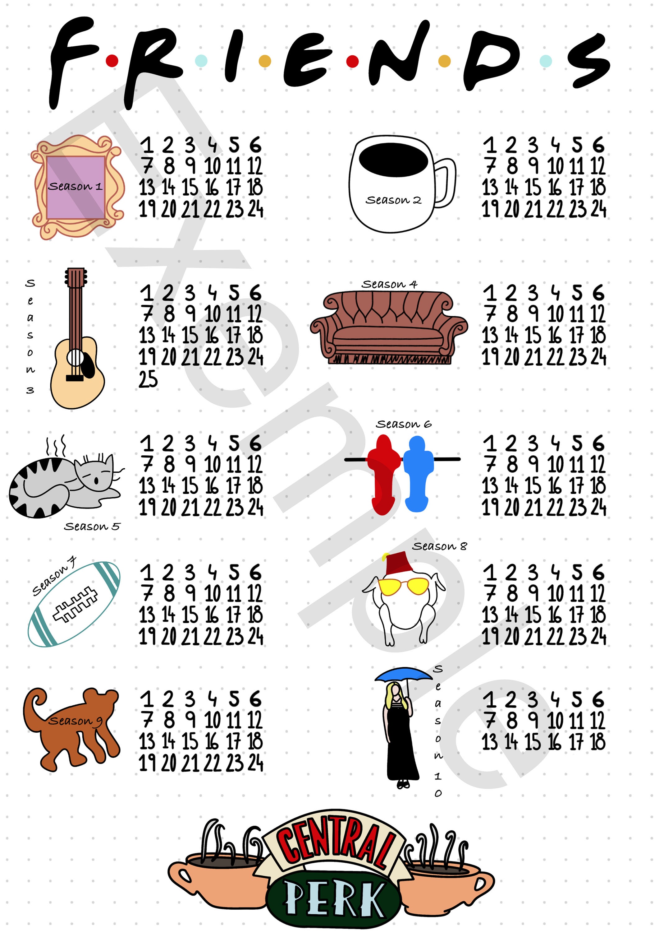 Friends Tracker Printable Digital Version A4 Format 17,7x25cm - Etsy