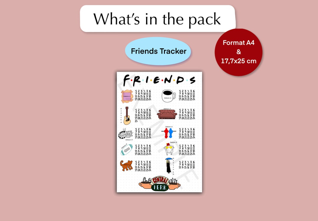Friends Tracker Printable Digital Version A4 Format 17,7x25cm - Etsy