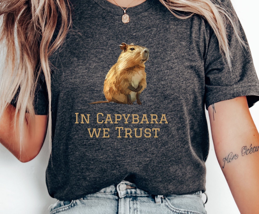 Funny Capybara Shirt, in Capybara We Trust, Retro Shirt, Capybara ...
