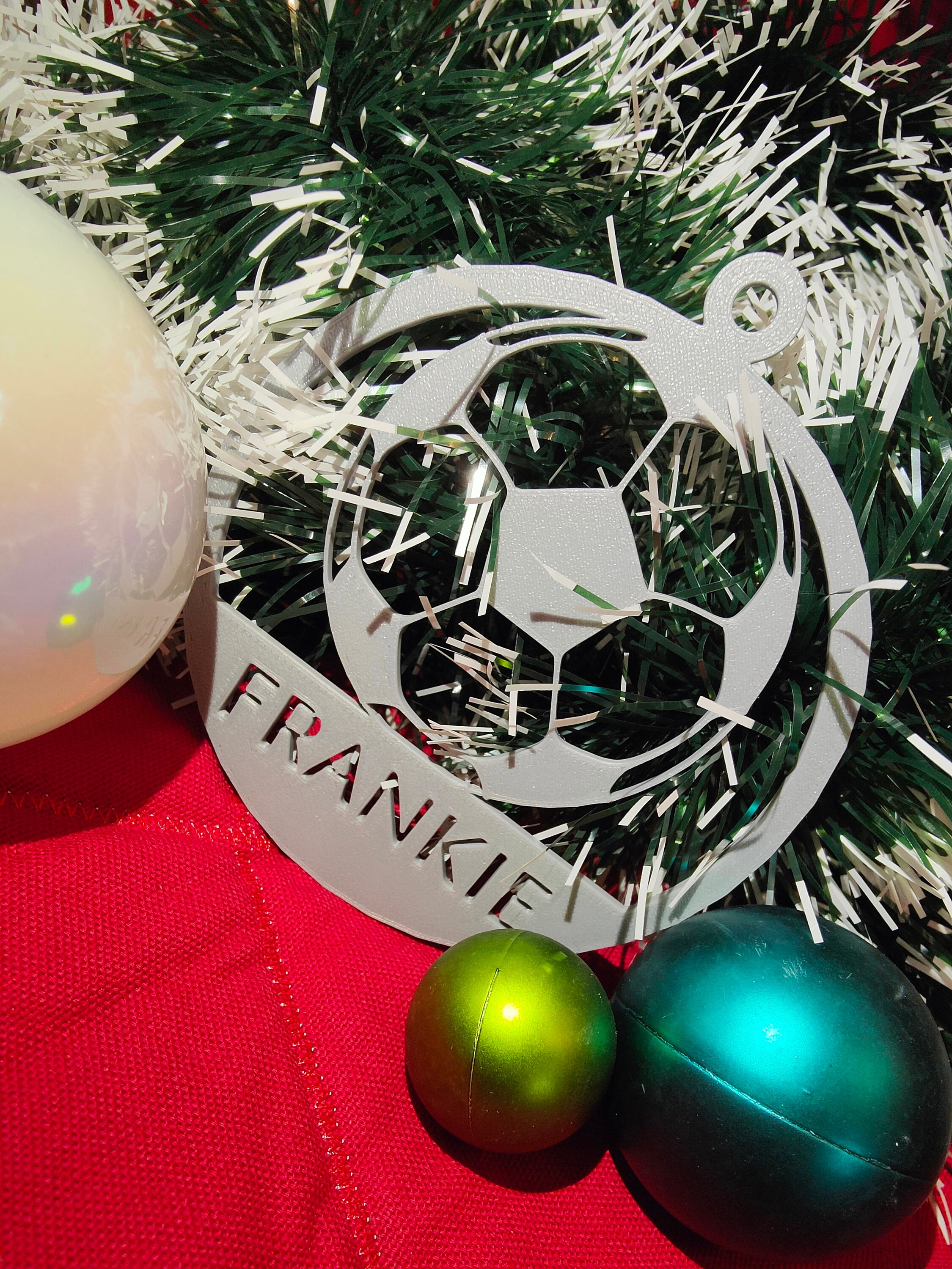 Personalised Football Bauble - Etsy UK