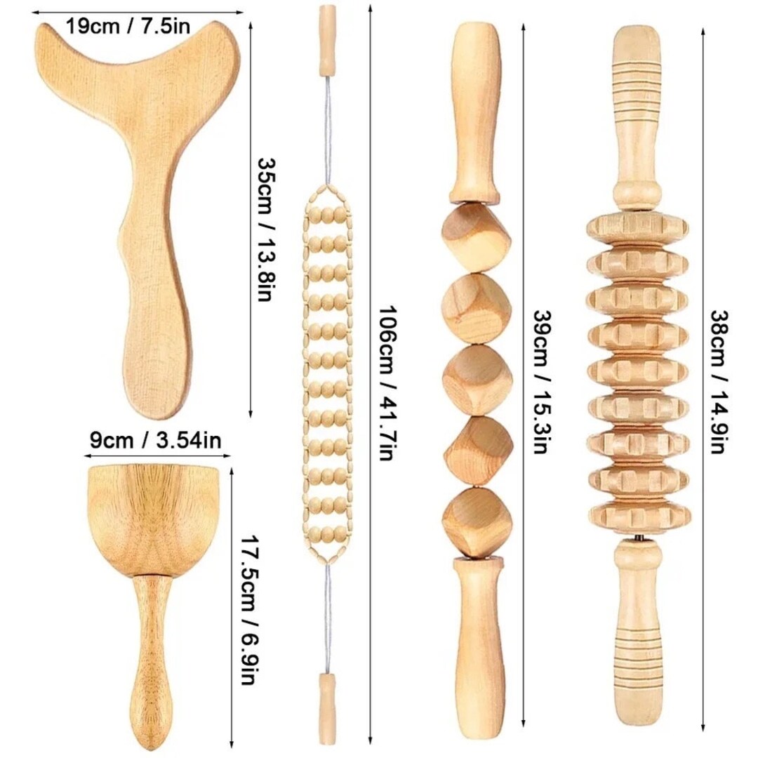 Wood Therapy Massage Tools Wooden Guasha Tool Anti Cellulite Massage ...