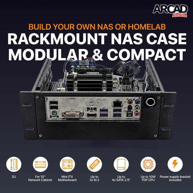 Rackmount 2U NAS PC Case - 10-inch Network Cabinet - Mini-itx ...