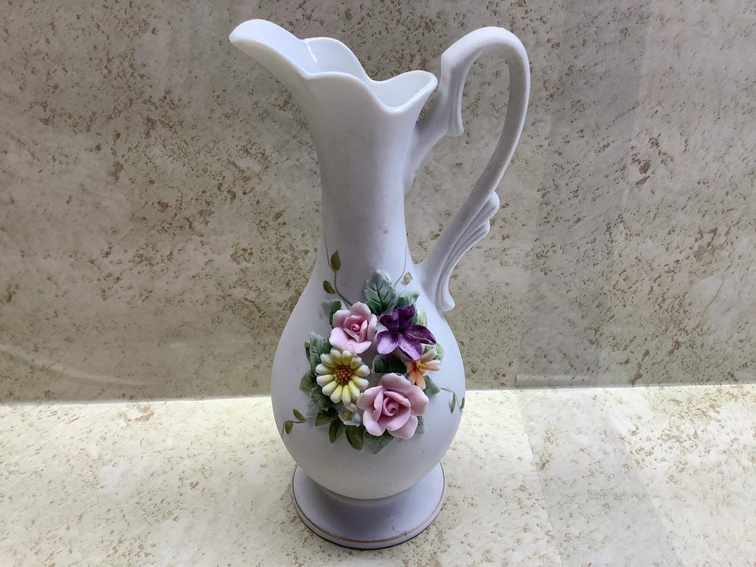 Vintage Lefton Japan Bud Vase Hand Painted Flowers Bouquet - Etsy