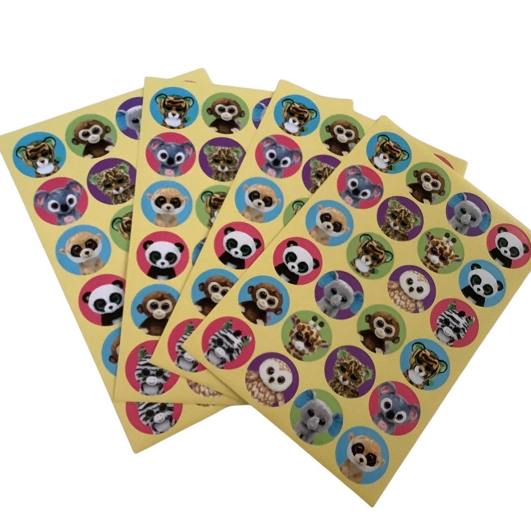 Vintage TY Beanie Boo Stickers – 4 Sheets, 96 Stickers Total - Etsy