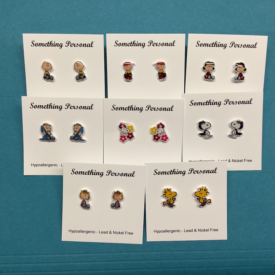 Charlie Brown & the Peanuts Gang Post Earrings - 8 Options - Gift Boxed ...