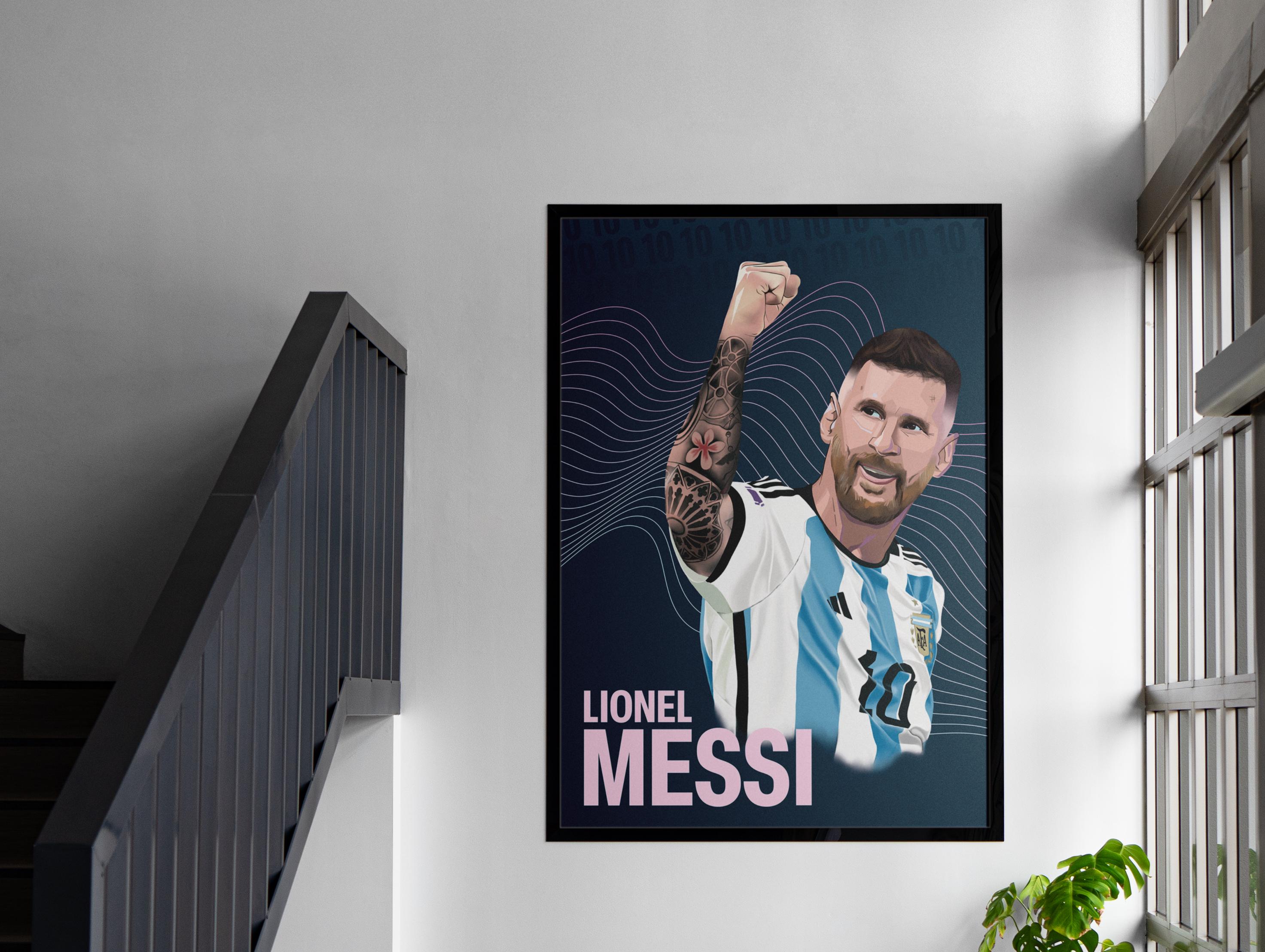 Lionel Messi Digital Art Print, Wall Decoration for Home, Bedroom ...