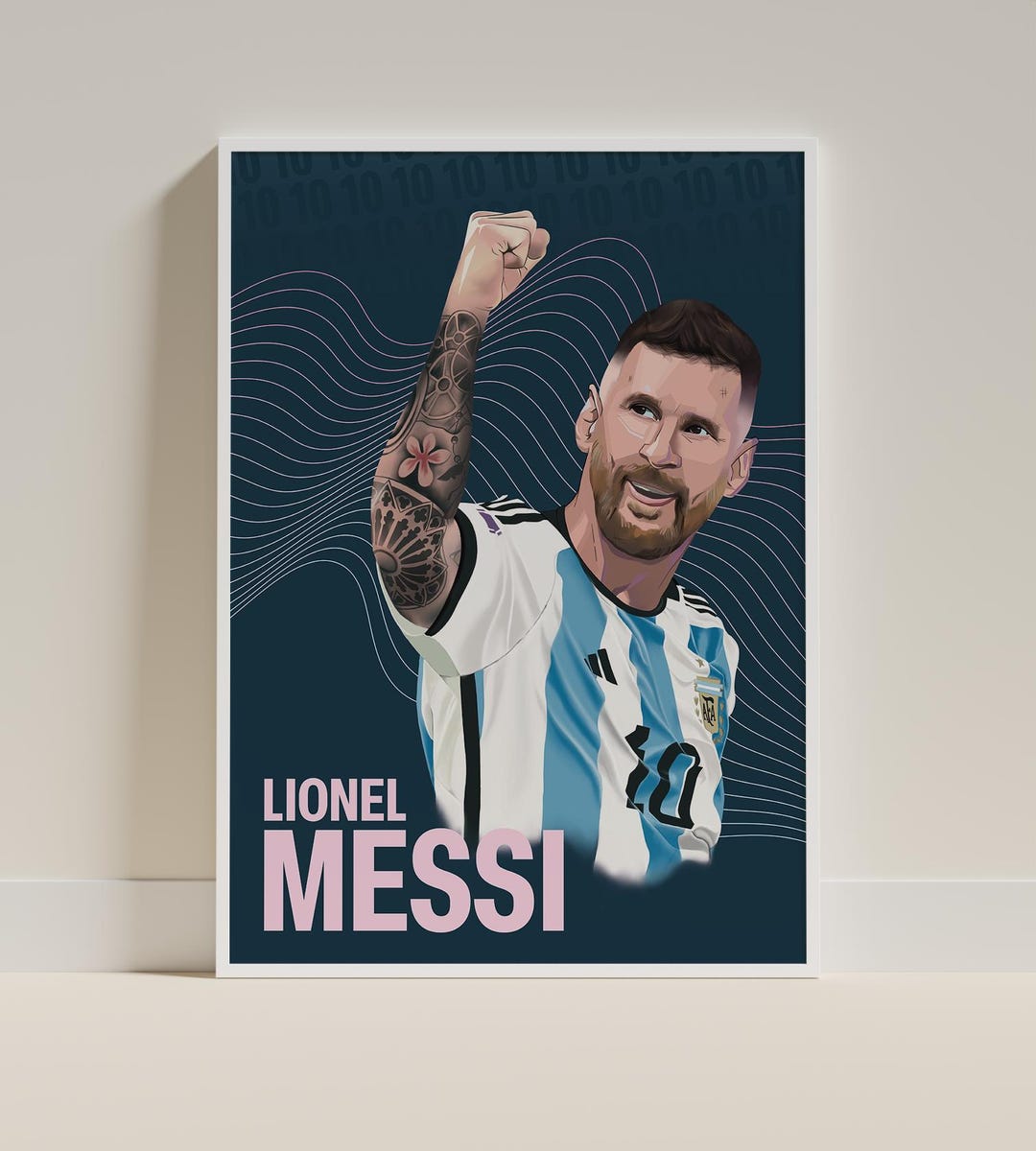 Lionel Messi Digital Art Print, Wall Decoration for Home, Bedroom ...