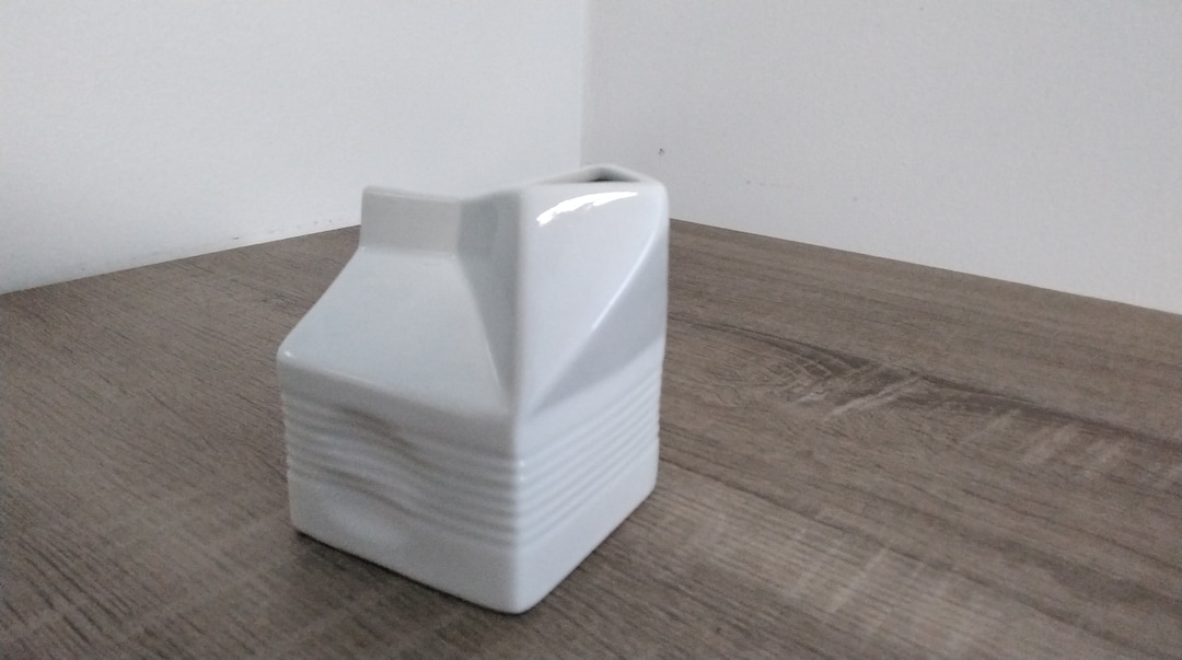 White Porcelain Milk Carton Jug - Etsy