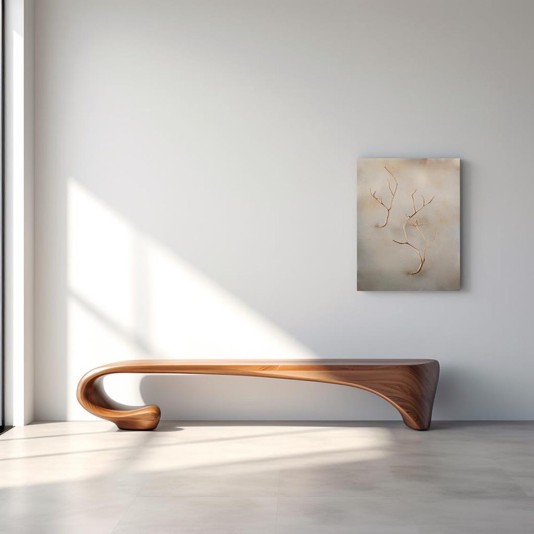 Artistic Wooden Bench: Modern Entryway Home Decor Bench - Etsy