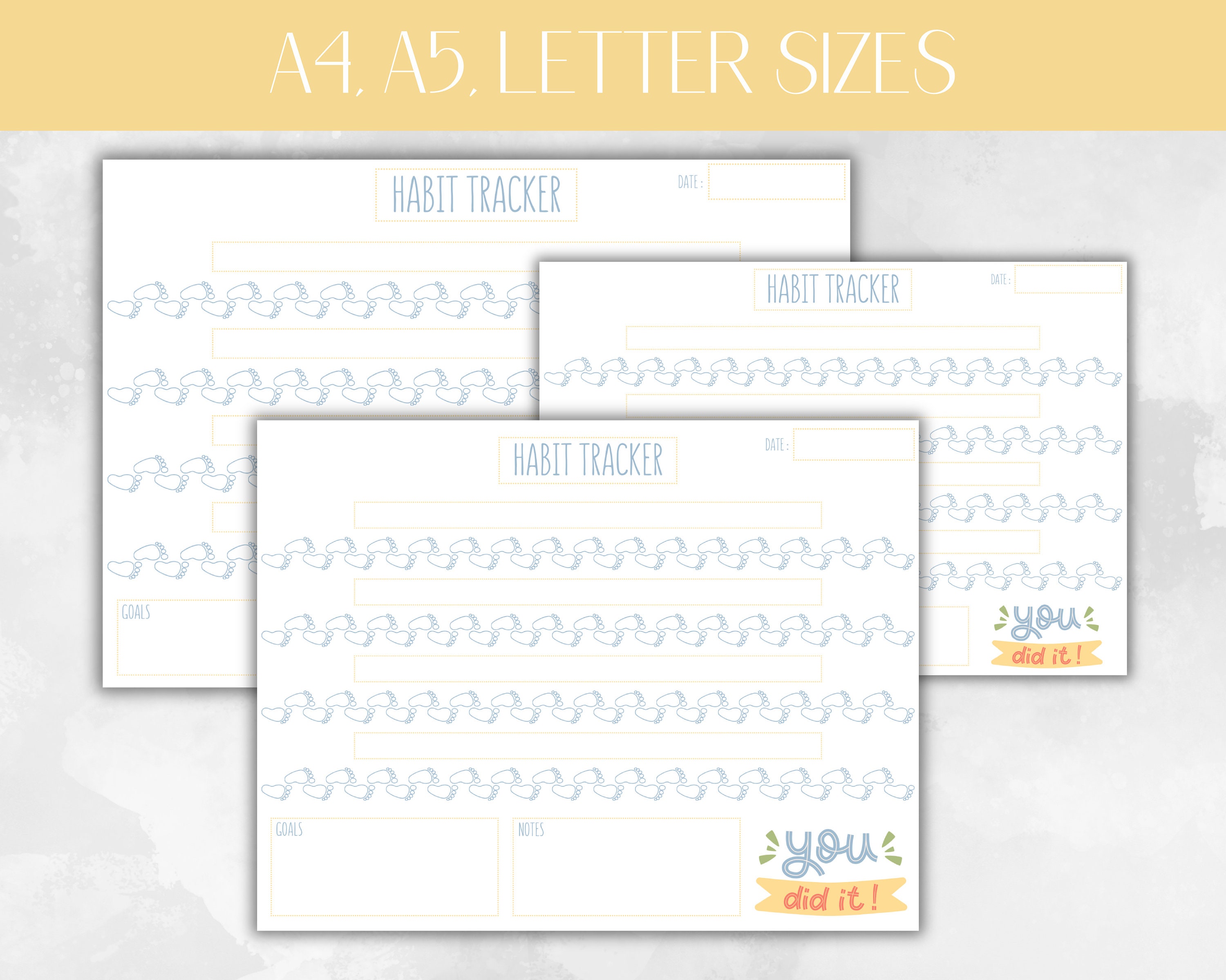 Printable Habit Tracker Monthly Habit Tracker Printable Habit Planners ...