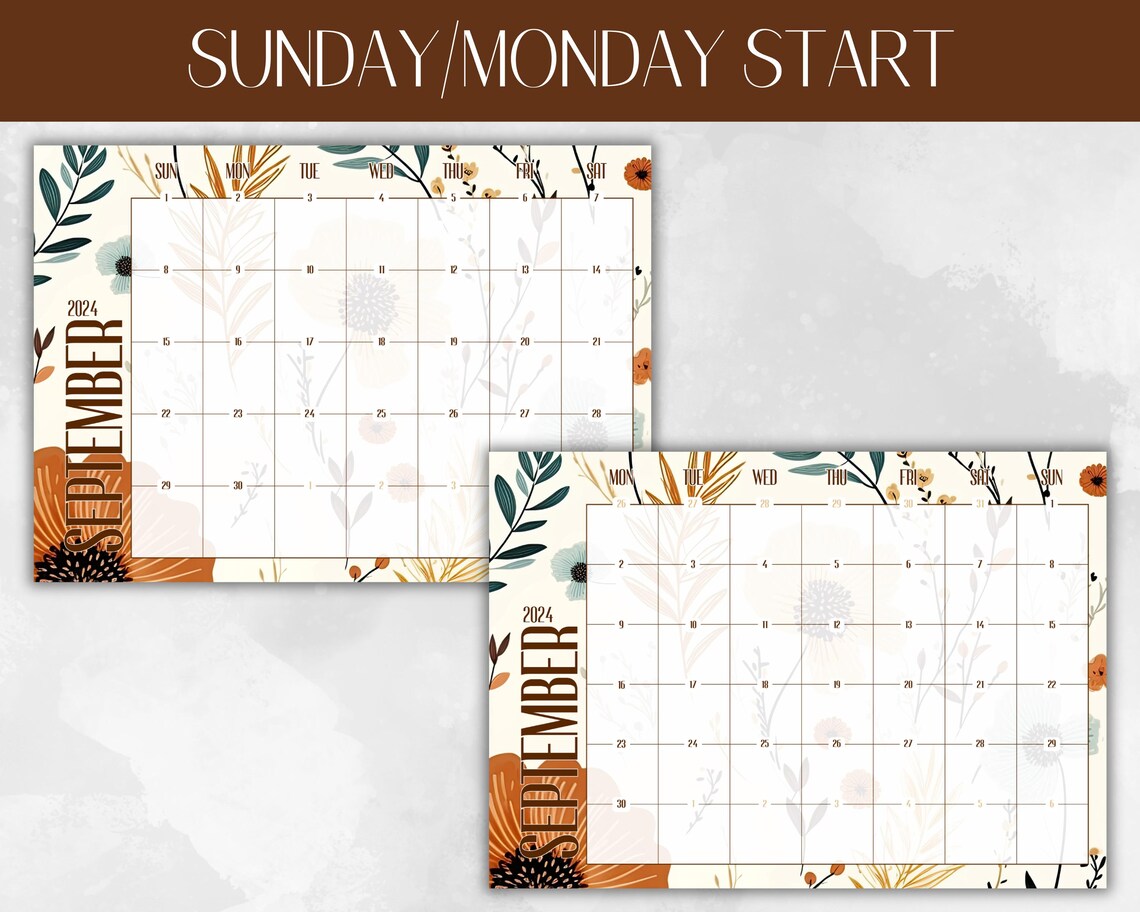 September 2024 Calendar Printable Fillable September Calendar 2024 ...