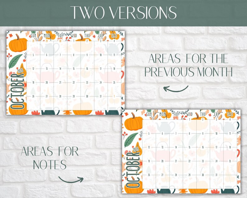 October 2025 Printable Calendar: Colorful Fall Planner (digital ...