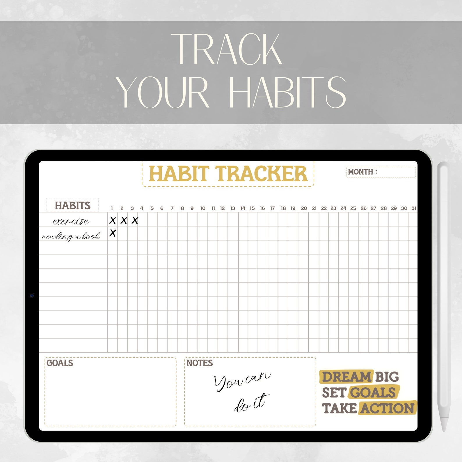 Monthly Habit Tracker Printable, Printable Habit Tracker, Digital Habit ...