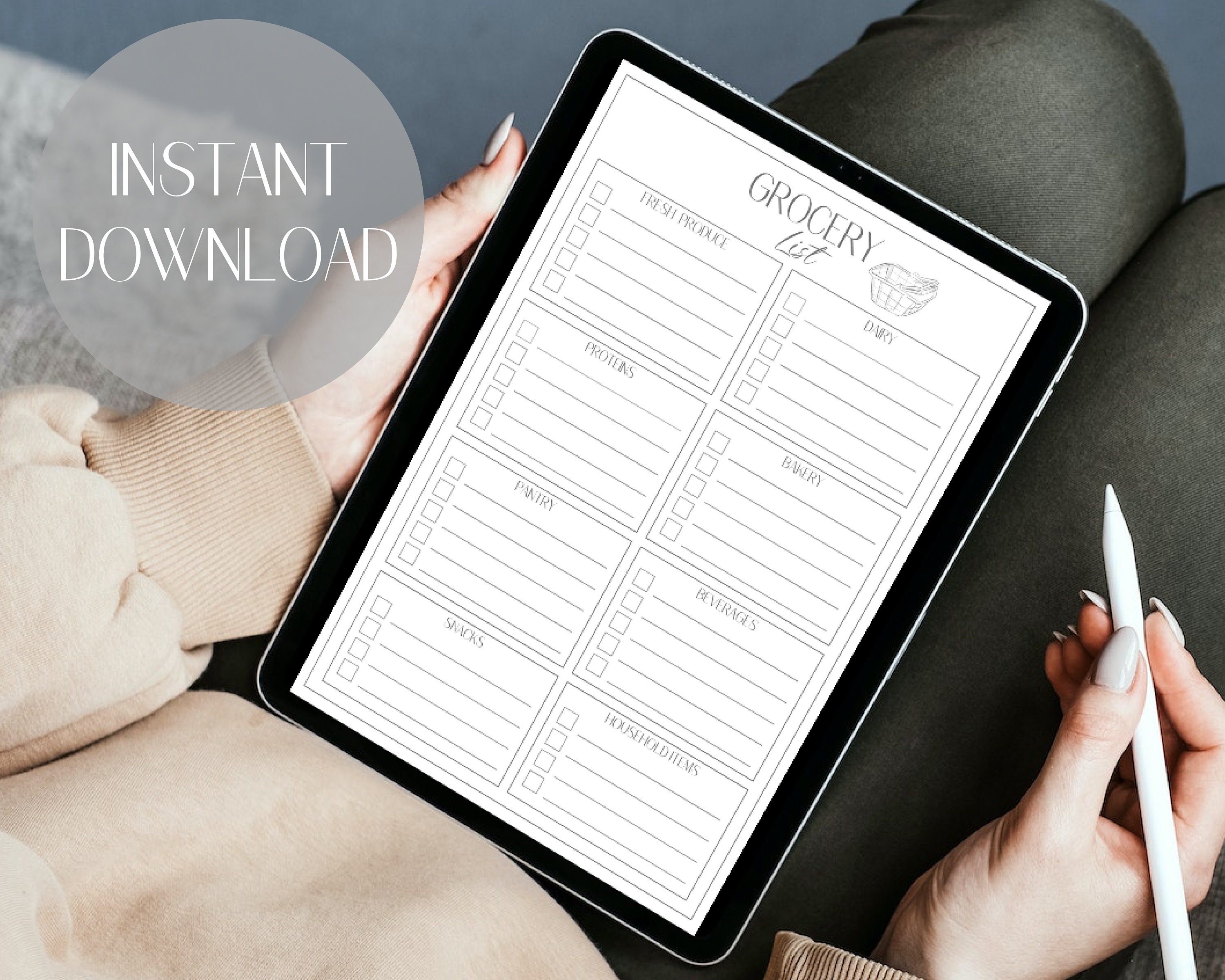 Printable Weekly Grocery List Template (digital Download) - Etsy