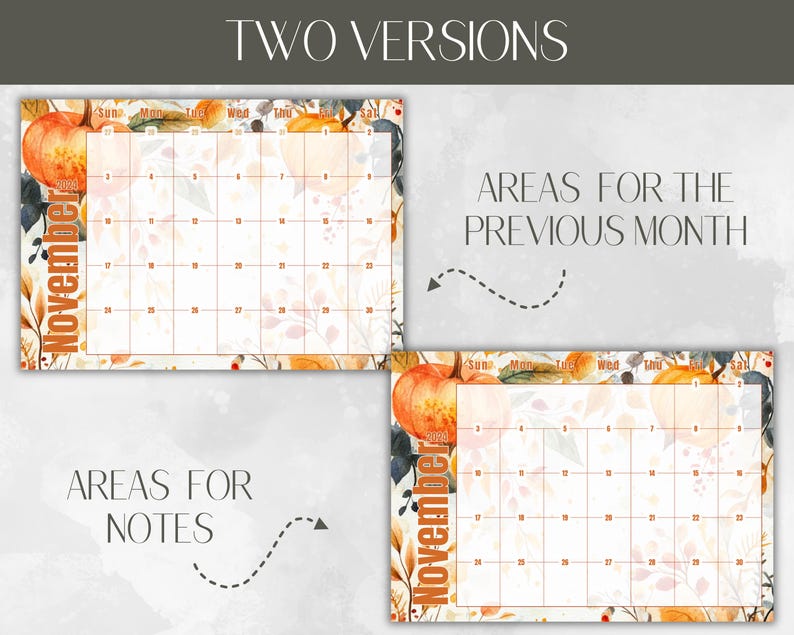 November 2024 Calendar Printable Fillable November Calendar November ...