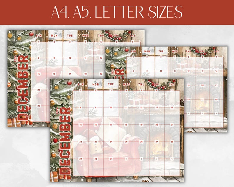 December 2024 Calendar Printable Fillable December Calendar December ...