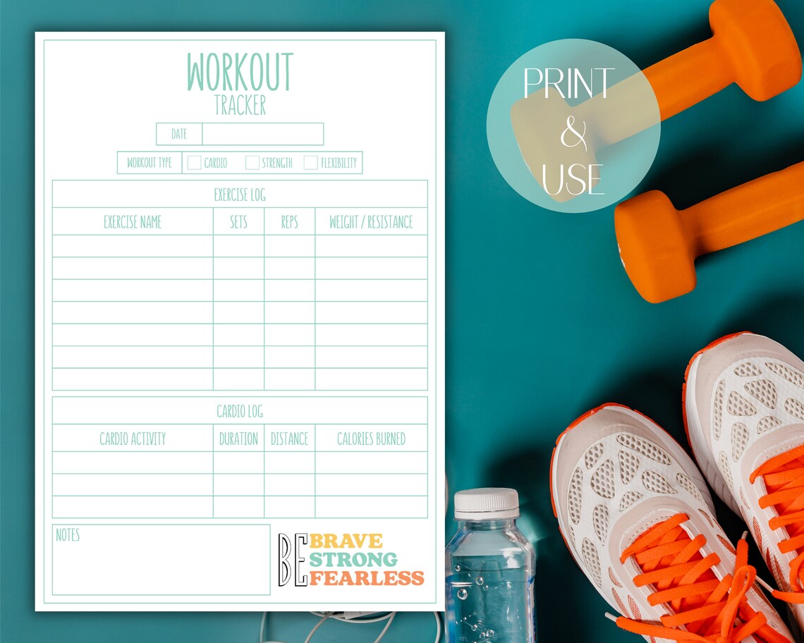 Workout Tracker Printable Workout Journal Printable Workout Planner ...