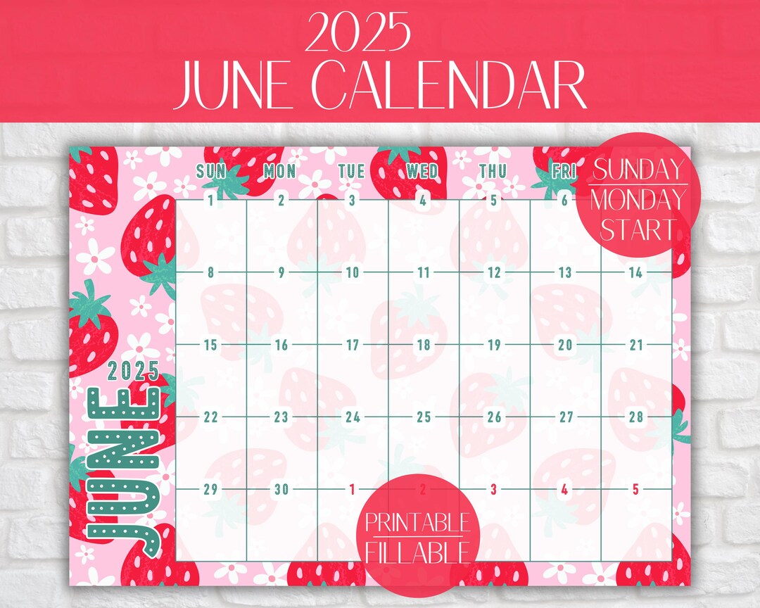 June 2025 Calendar Printable: Floral Summer Planner (digital Download ...