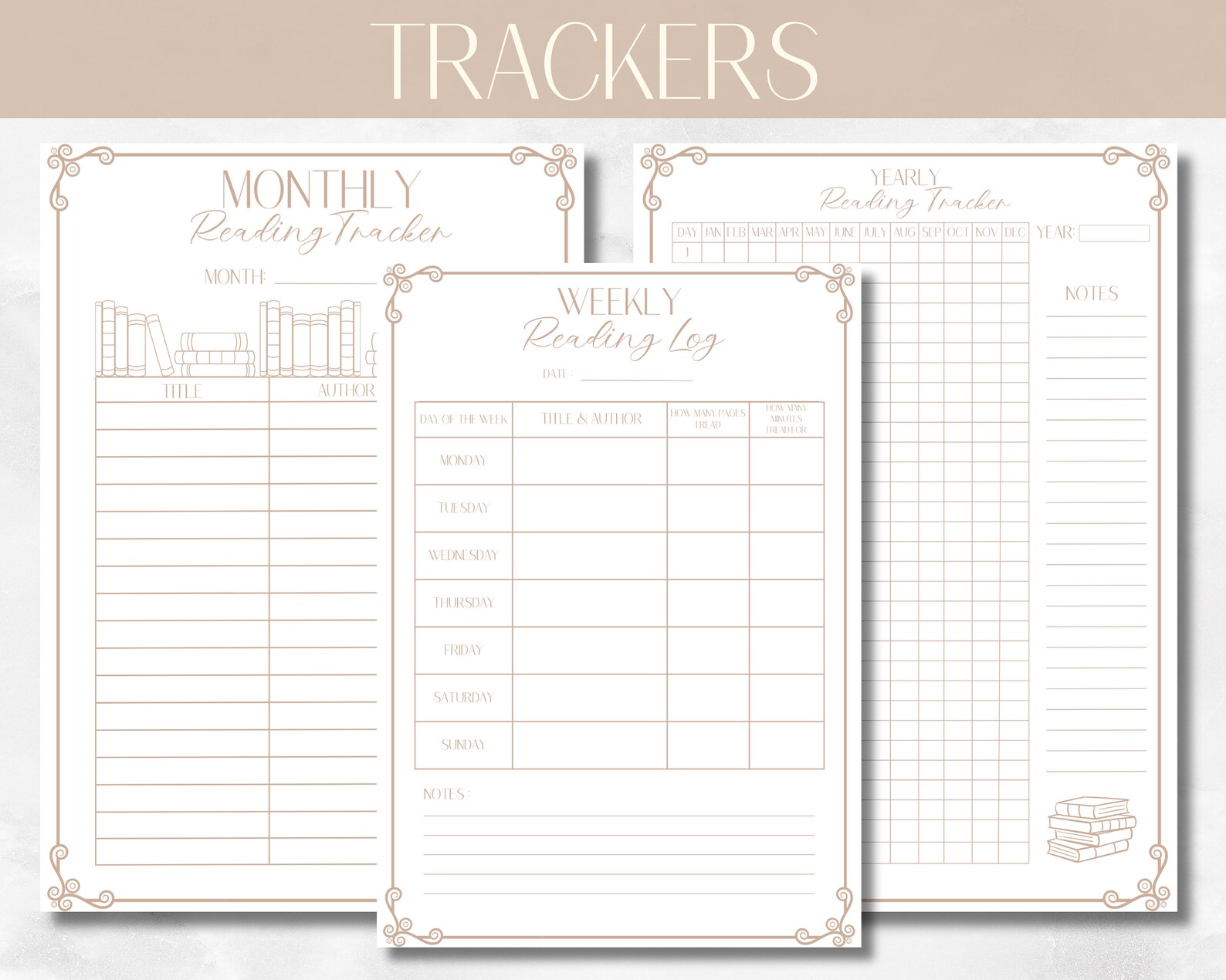 Printable Reading Journal Printable Reading Planner Book Journal Book ...