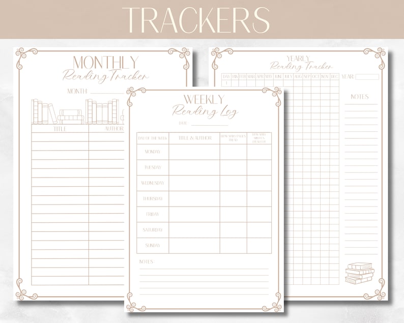 Printable Reading Journal Printable Reading Planner Book Journal Book ...