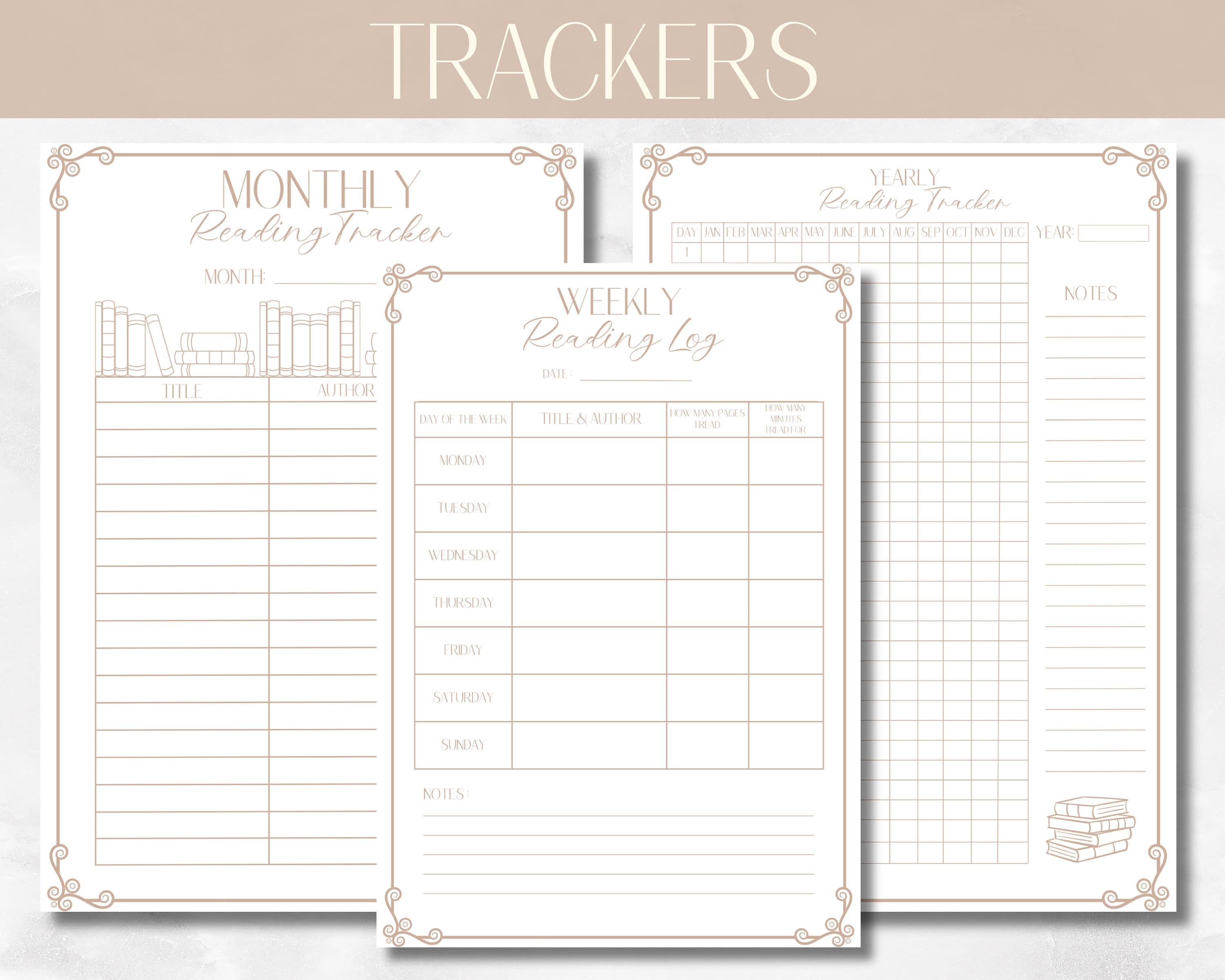 Printable Reading Journal Printable Reading Planner Book Journal Book ...