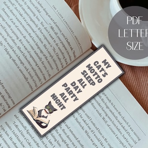 Cute Bookmarks Printable Bookmark Cat Bookmark Funny Bookmark Digital ...