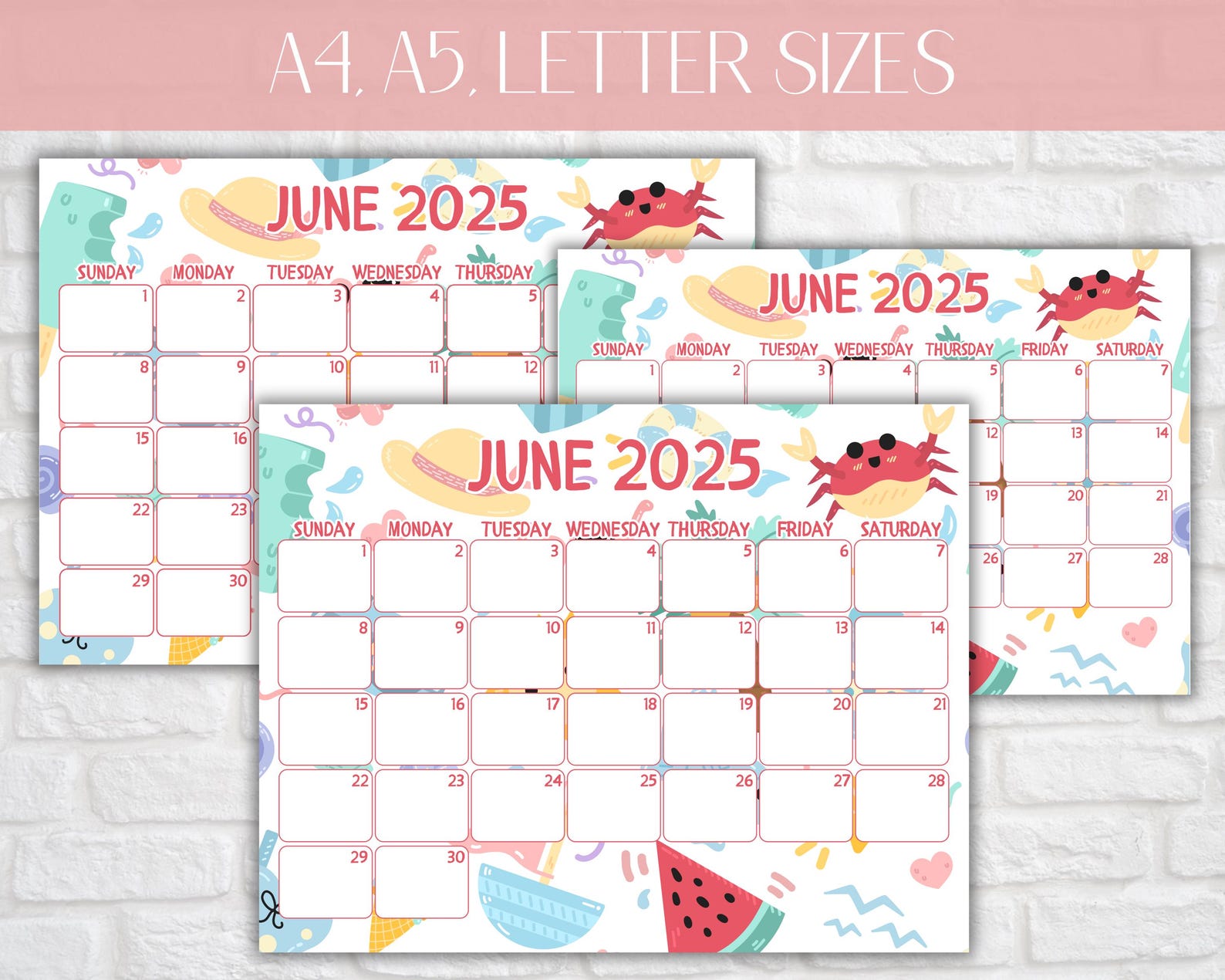 Summer Calendar Printable Summer Calendar 2025 Summer Planning Calendar ...