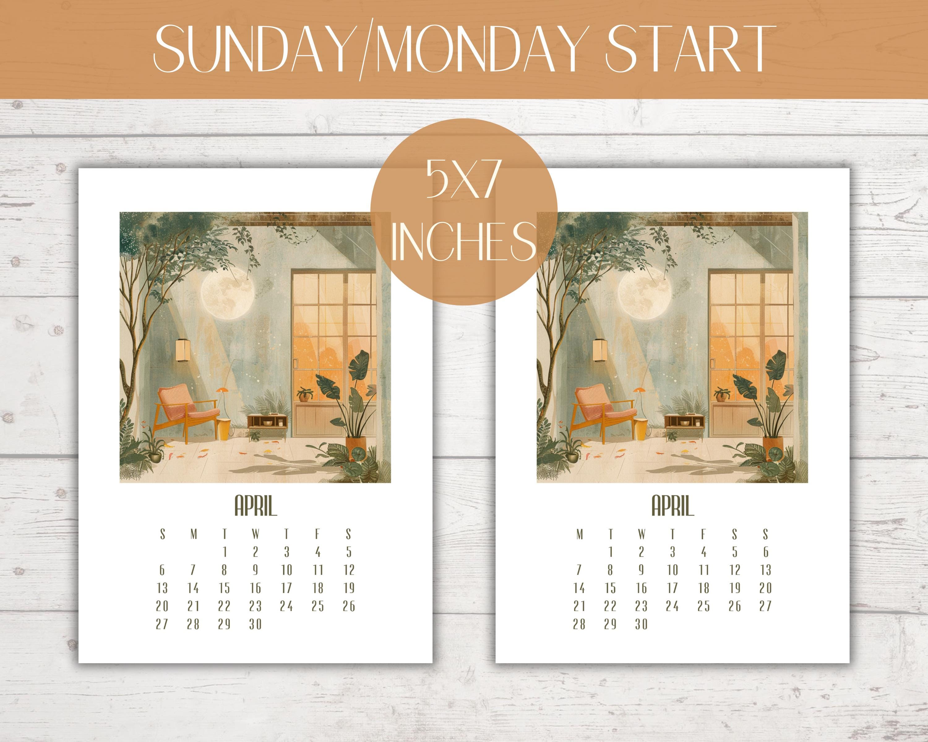 Mini Calendar 2025 Printable Boho Calendar 2025 Printable Desk Calendar ...